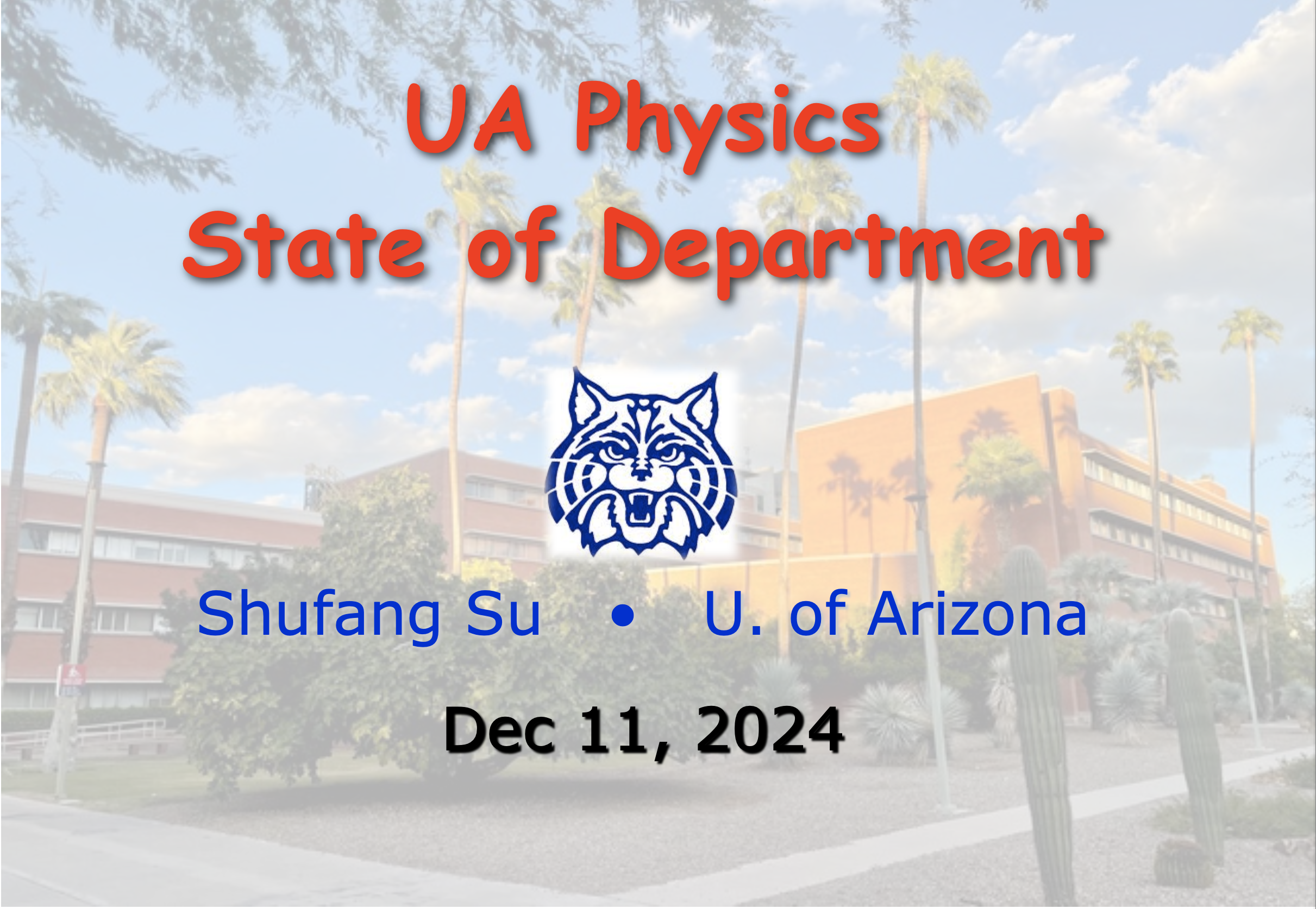 Physics Department Holiday Open House and State of Department Address ...