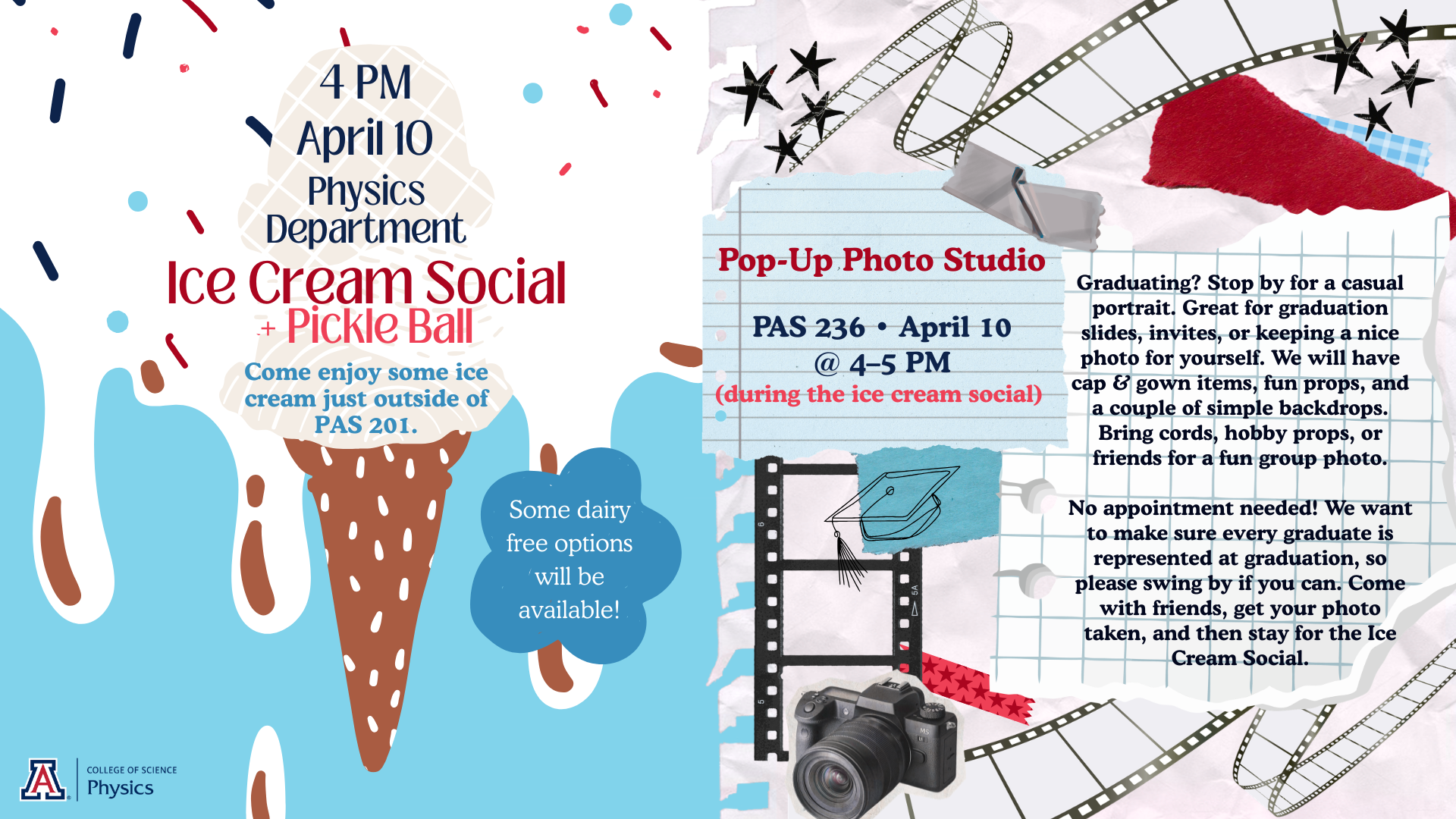 Ice Cream Social & Pop-Up Photo Studio | UA Science | Physics
